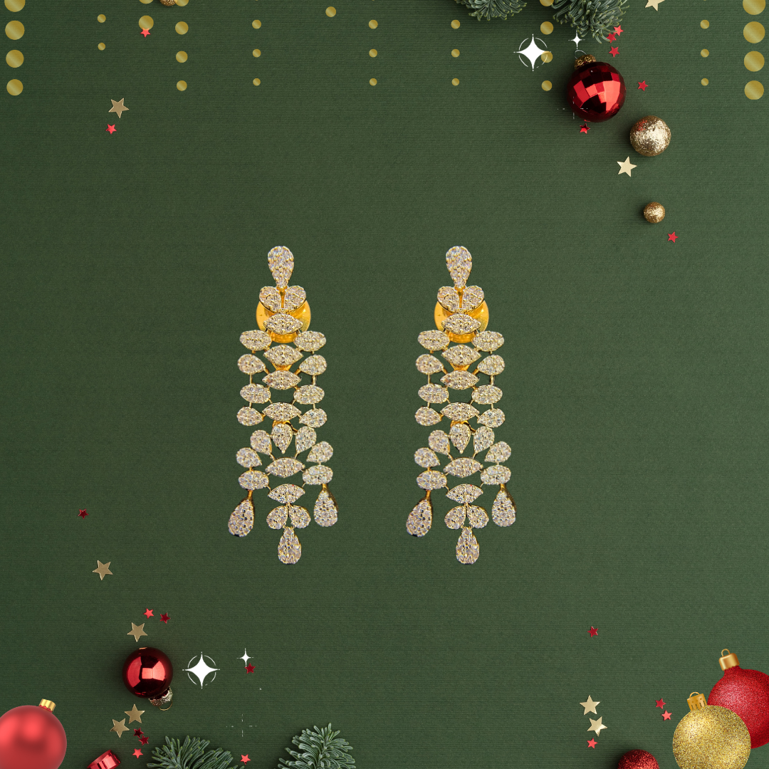 Diamond Design Waterfall Earrings – Argento Styles